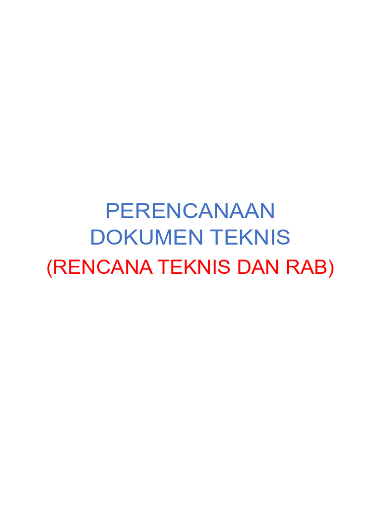 Rencana Teknis dan RAB Perbaikan Rumah | PDF