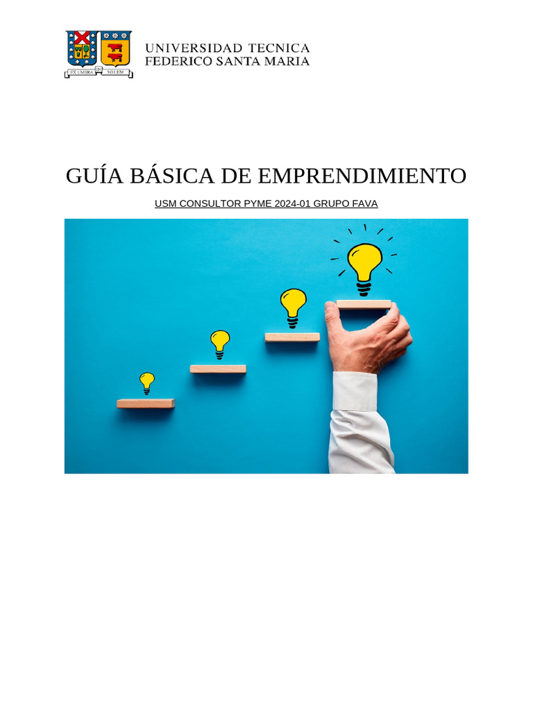 Guía Básica de Emprendimiento Usm Consultor Pyme | PDF | Plan de negocios | Marketing