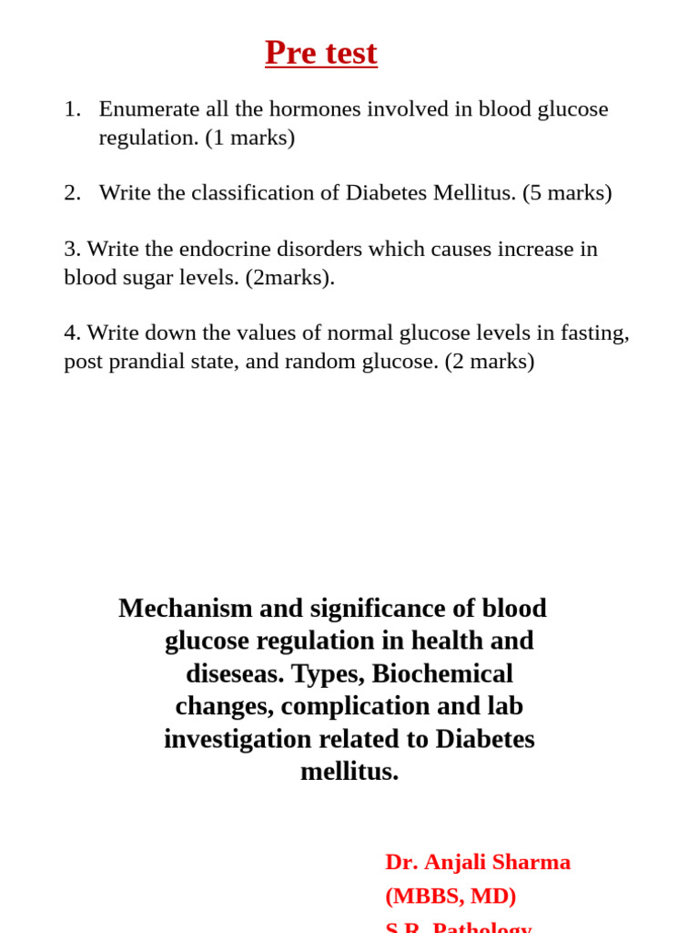 Blood Glucose Regulation | PDF | Endocrinology | Medical Specialties