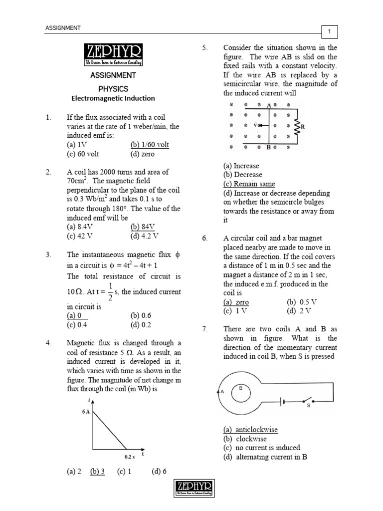 MDM +2 JEE KEY-1 | PDF | Electromagnetic Induction | Inductor