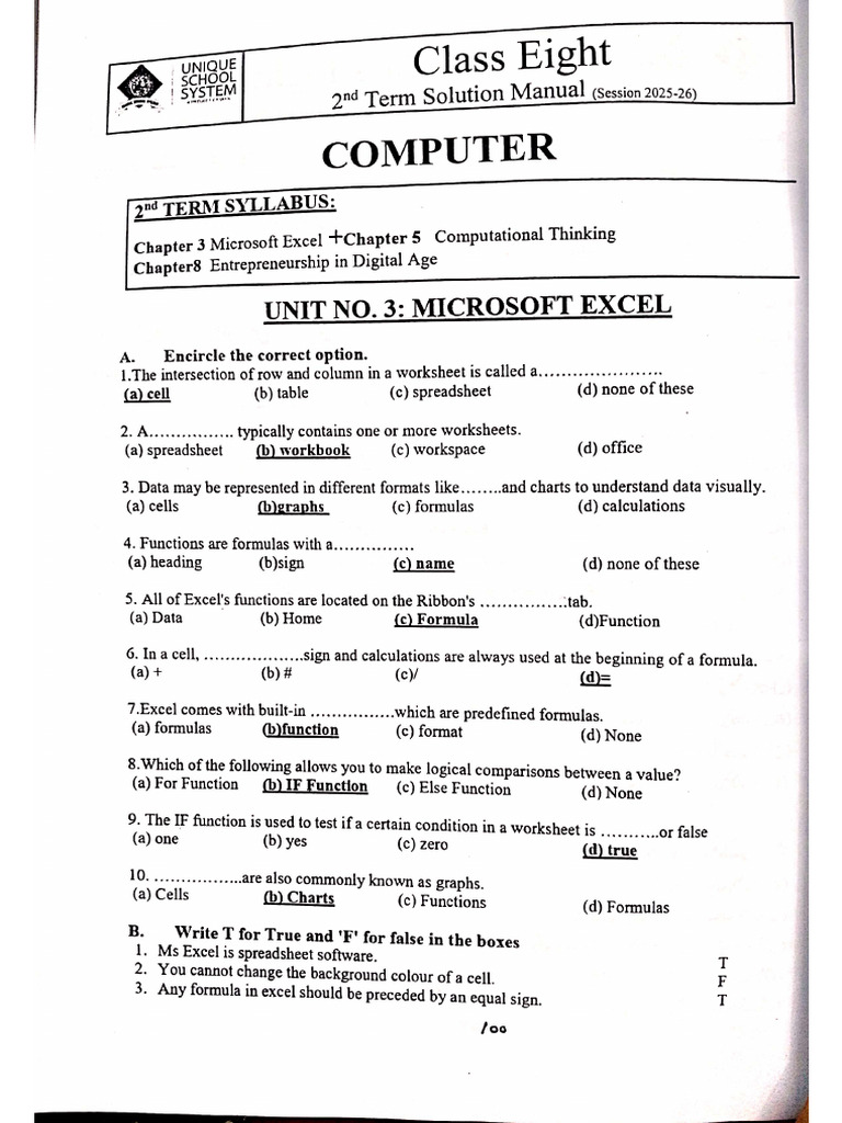Class 8th Syllabus of 2 ND Term Computer | PDF