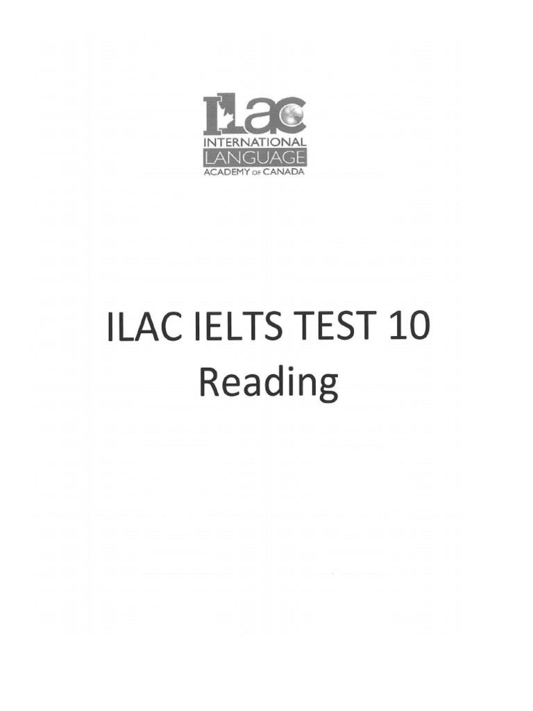 ILAC IELTS Test 10 - Reading | PDF