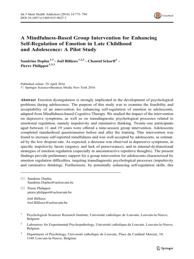 A Mindfulness-Based Group Intervention For EnhancingA Mindfulness-Based ...