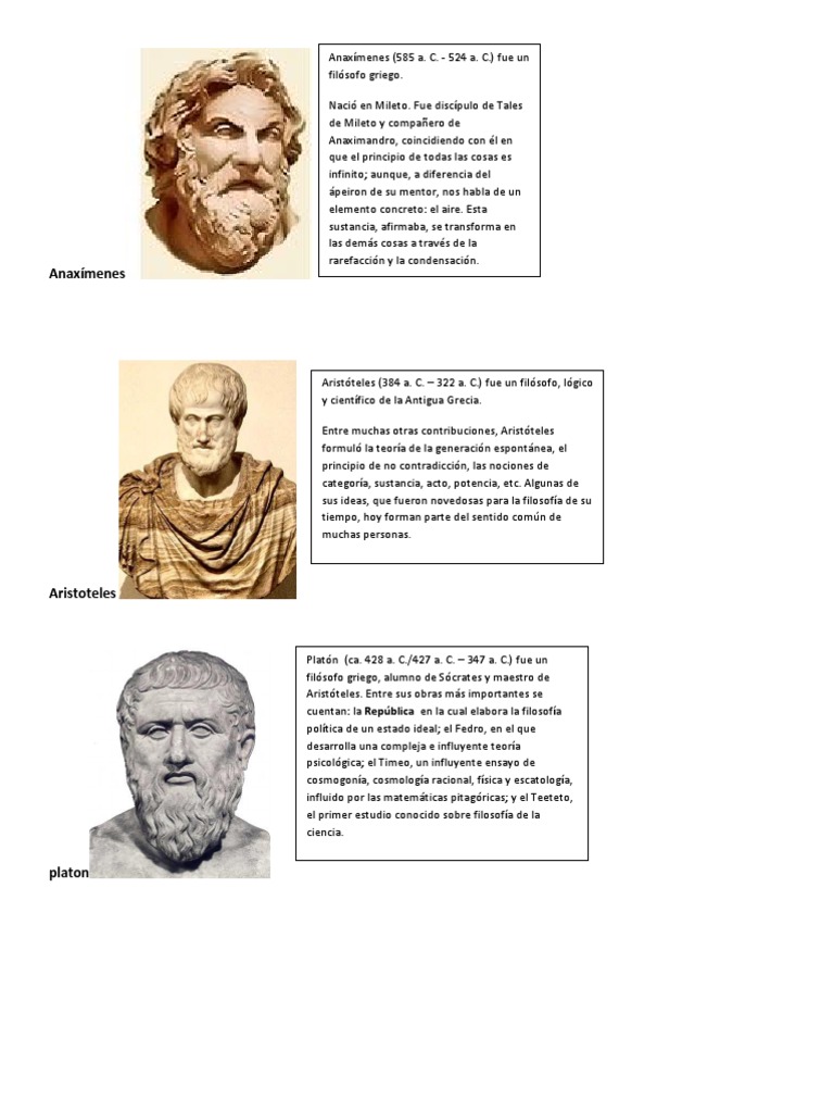Aportaciones de Anaxímenes a la filosofía | PDF | Aristóteles ...