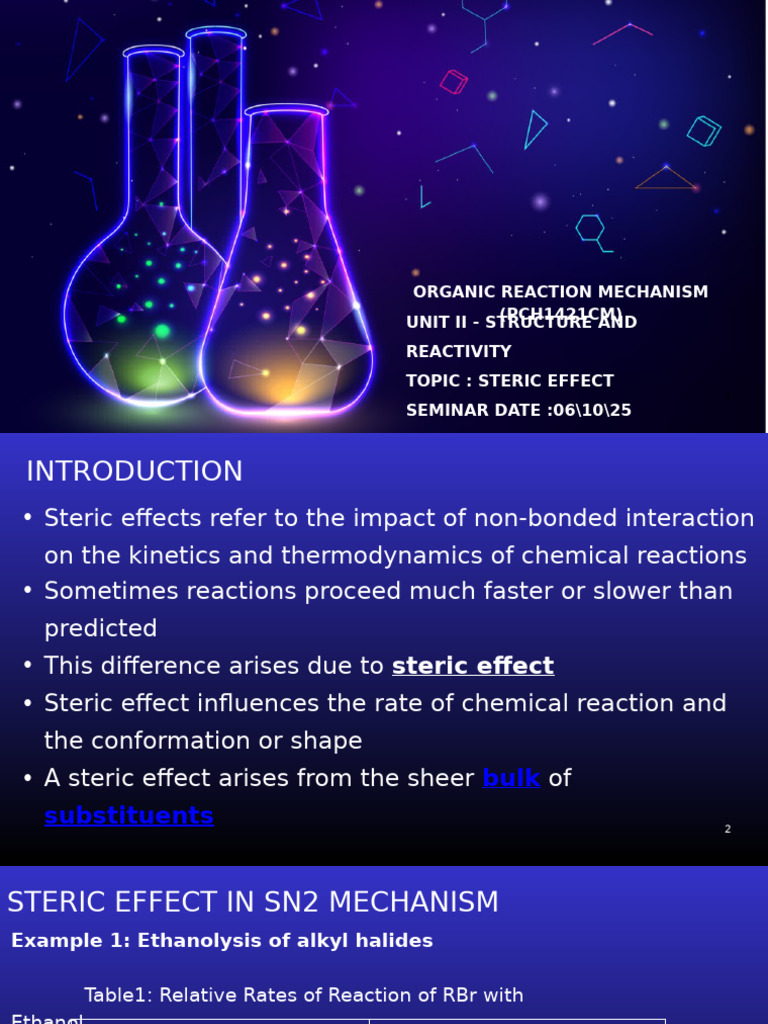 Steric Effect | PDF | Chemical Reactions | Chemistry