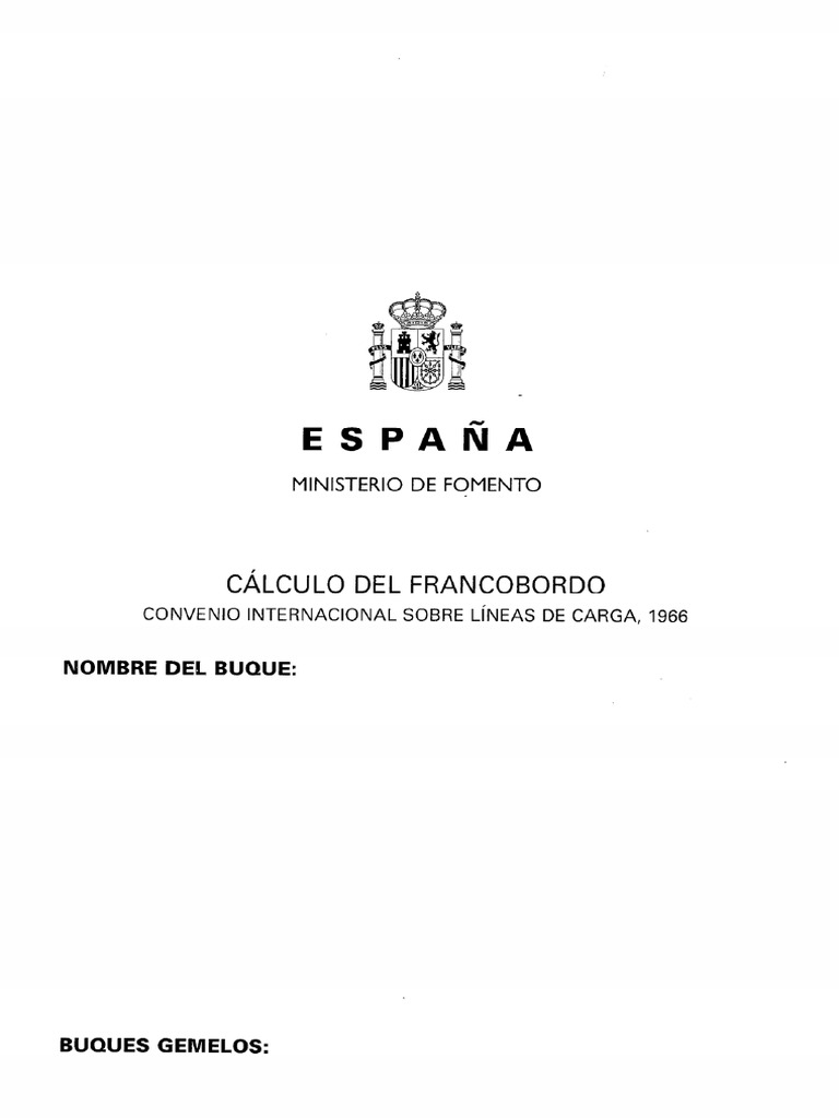 Cálculo Del Francobordo 1966 Modelo Oficial | PDF