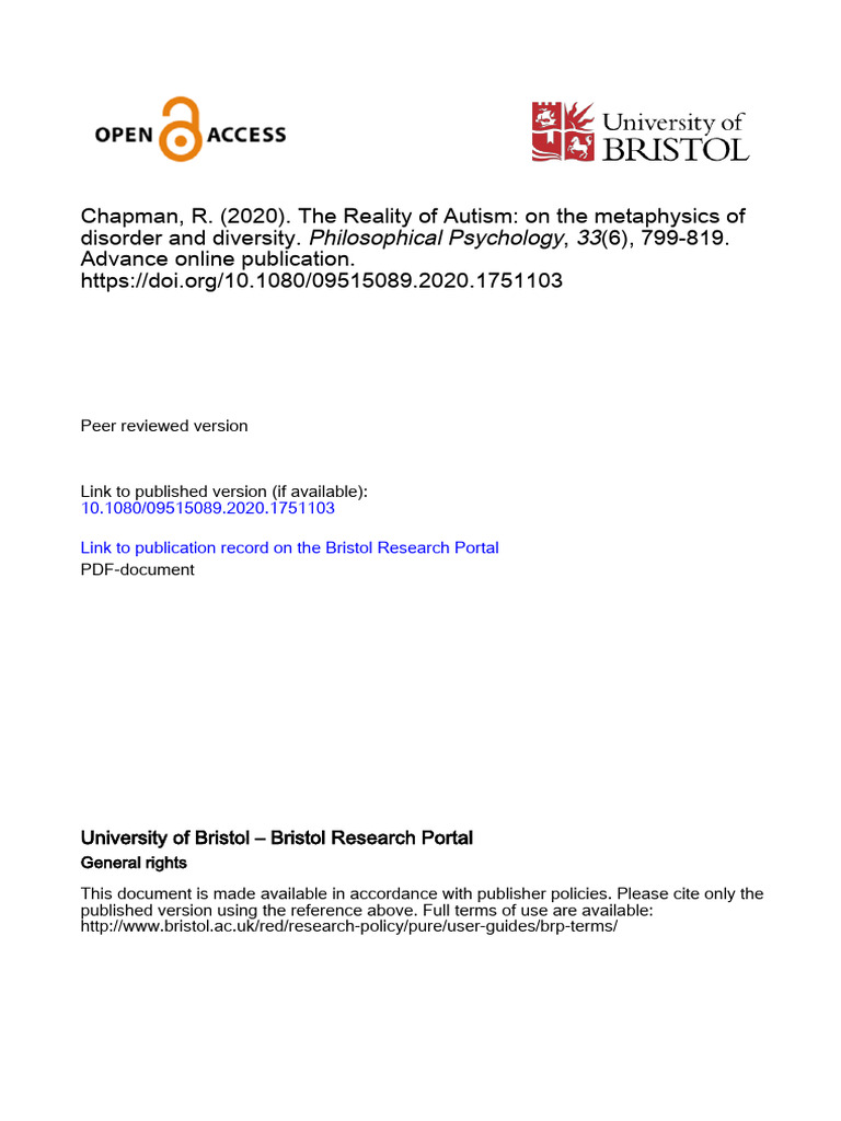 Understanding Autism's Social Reality | PDF | Autism | Mental Disorder