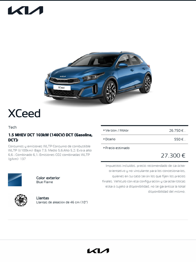 Kia Configurator XCeed Tech 20250820 | PDF | Tecnología de vehículos ...