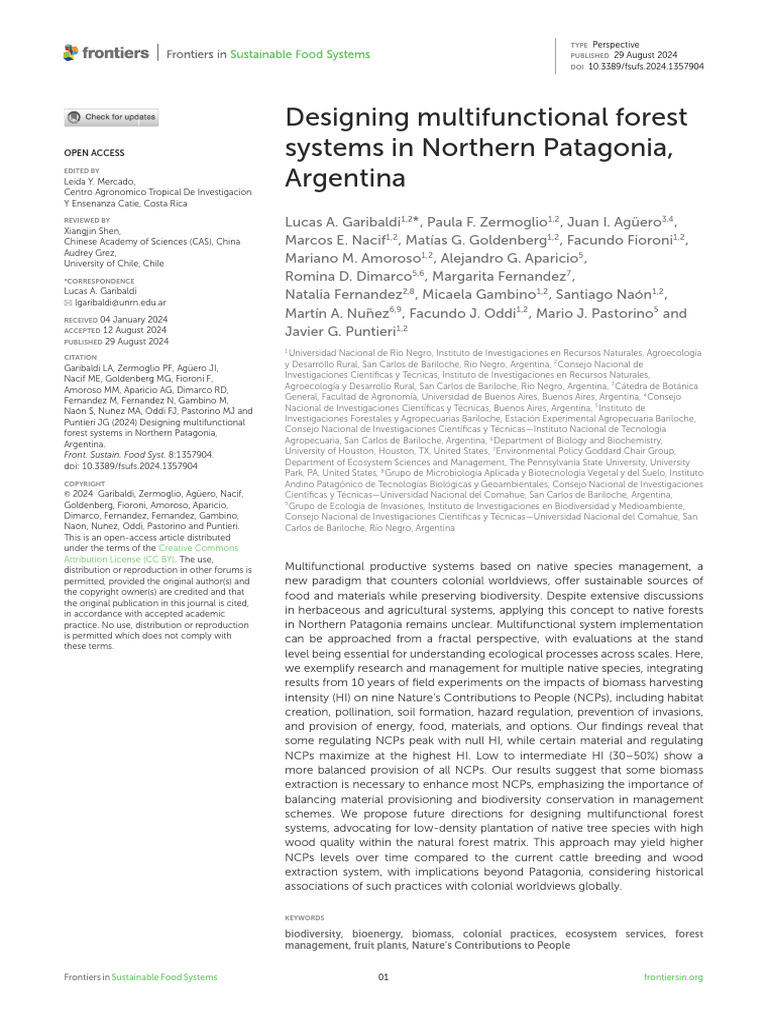 MF in N Patagonia_Garibaldi et al_Frontiers 2024 | PDF | Forests ...