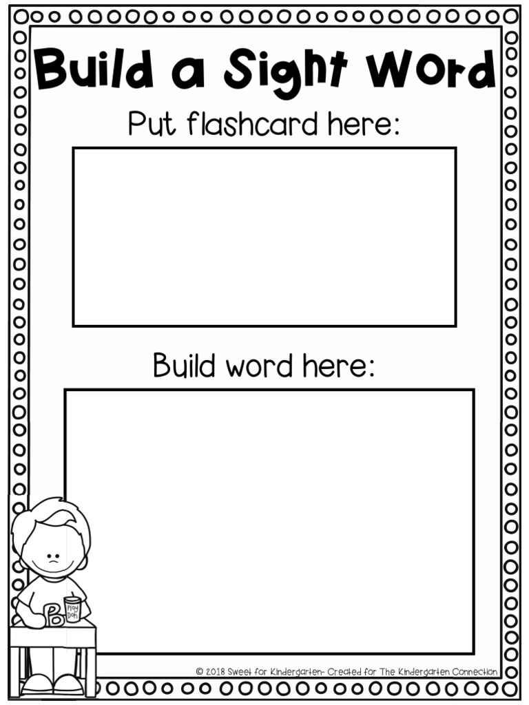 Build A Sight Word Printable Mat | PDF