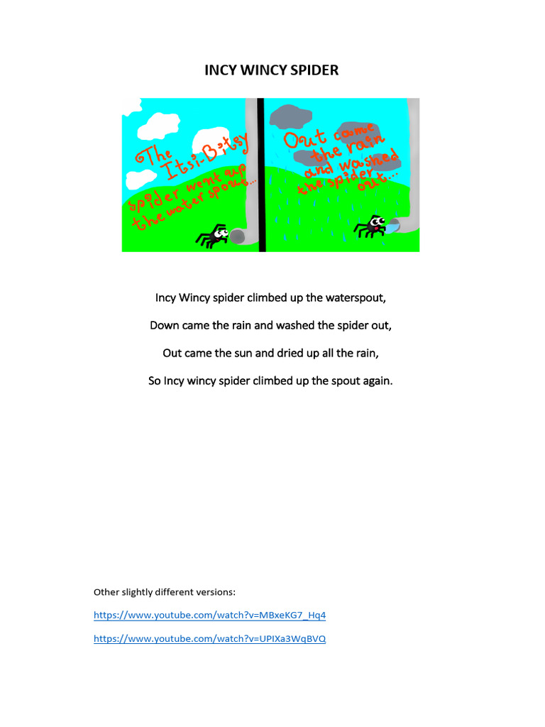 ACTIVITY. Incy Wincy Spider. | PDF