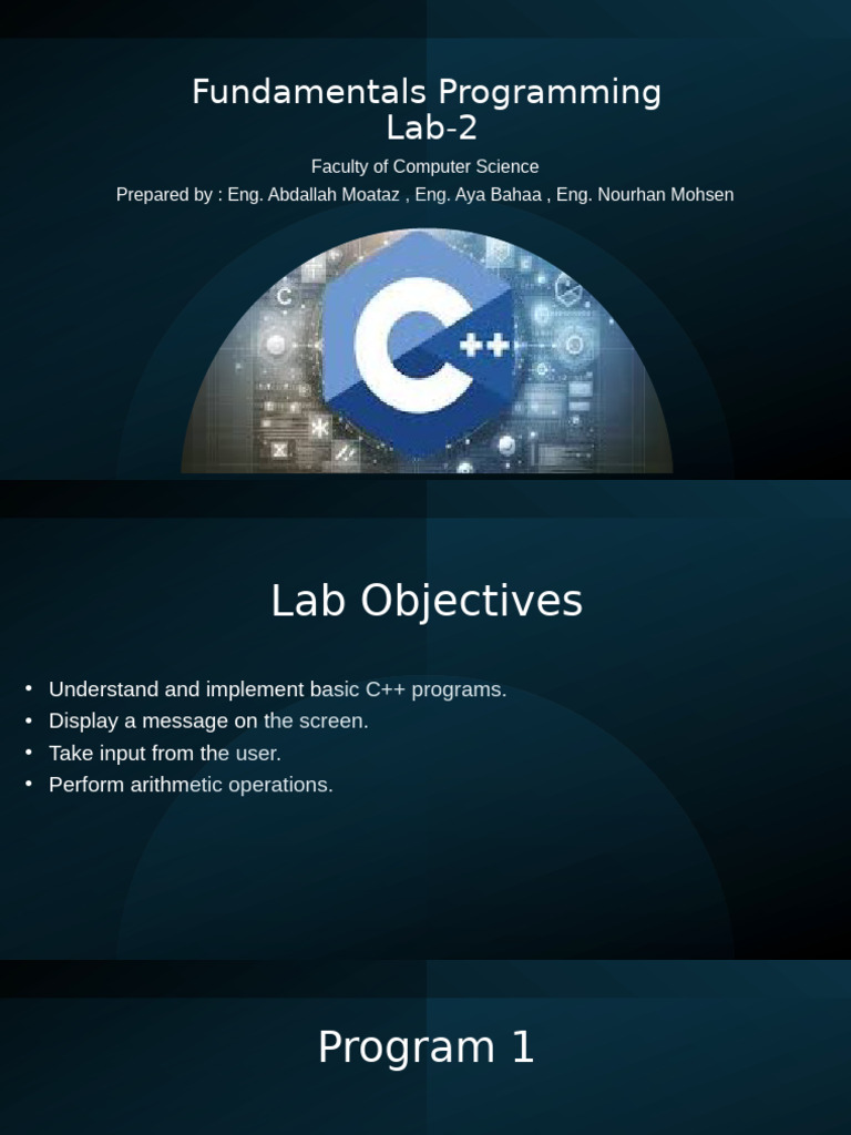Fundamentals Programming Lab-2 | PDF