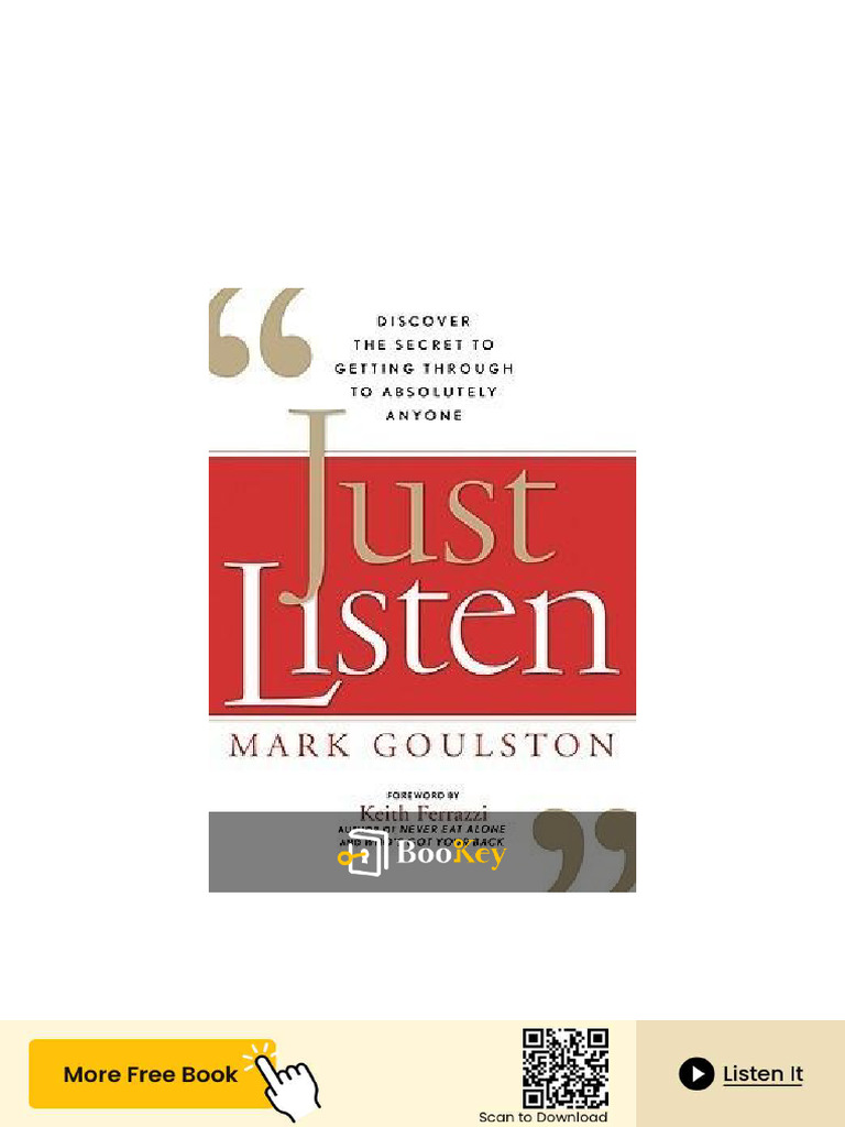 Just Listen by Mark Goulston PDF | PDF | Empathy | Emotions