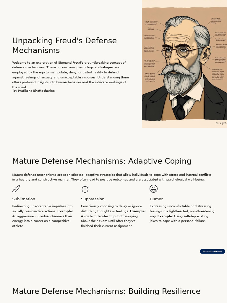 Freud's Defense Mechanisms Explained | PDF | Psychology | Psychological ...