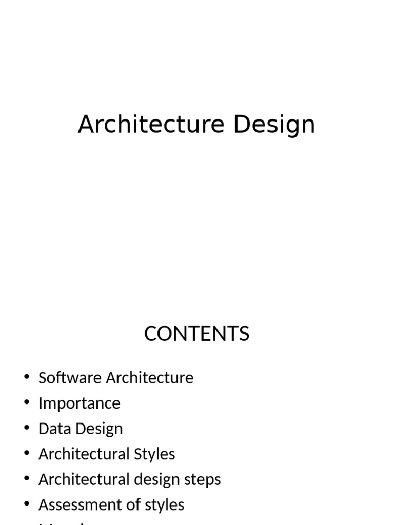 Architectural Design | PDF | System | Software Architecture