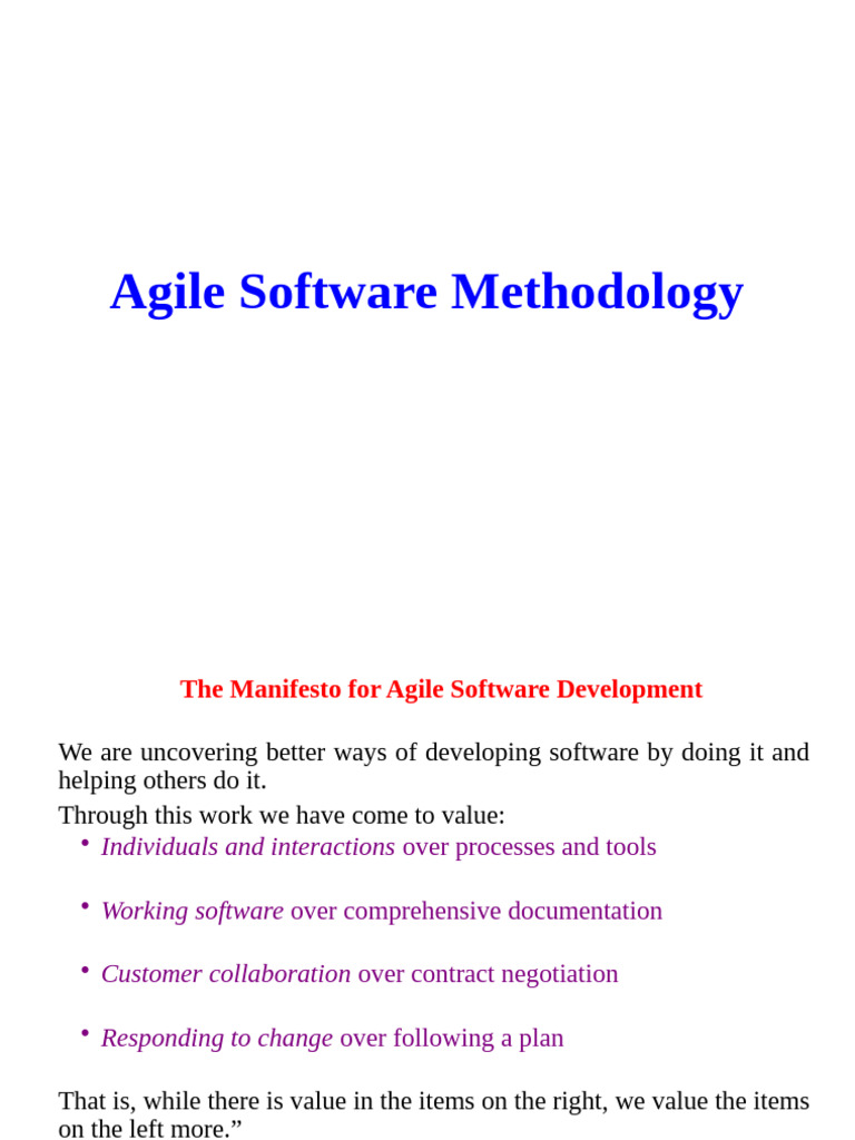 Agile Software Methodology Pdf Scrum Software Development Agile 6239