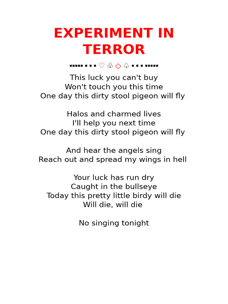 Experiment in Terror | PDF
