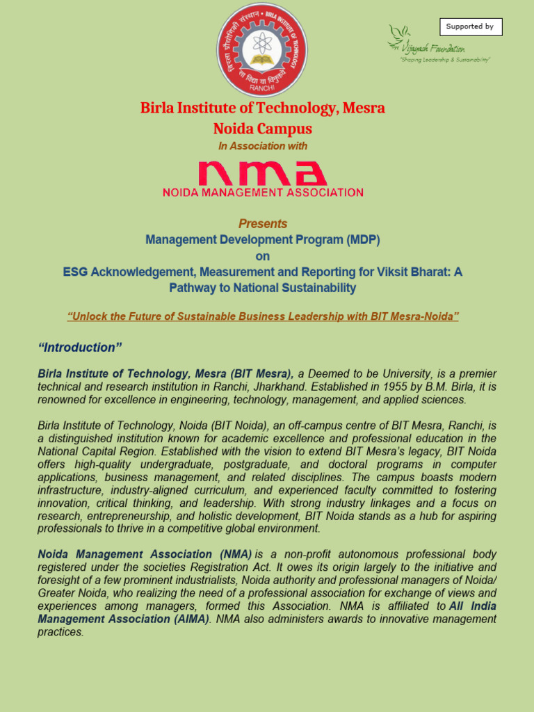 Brochure - ESG BITN - Speaker Profile | PDF | Corporate Social ...