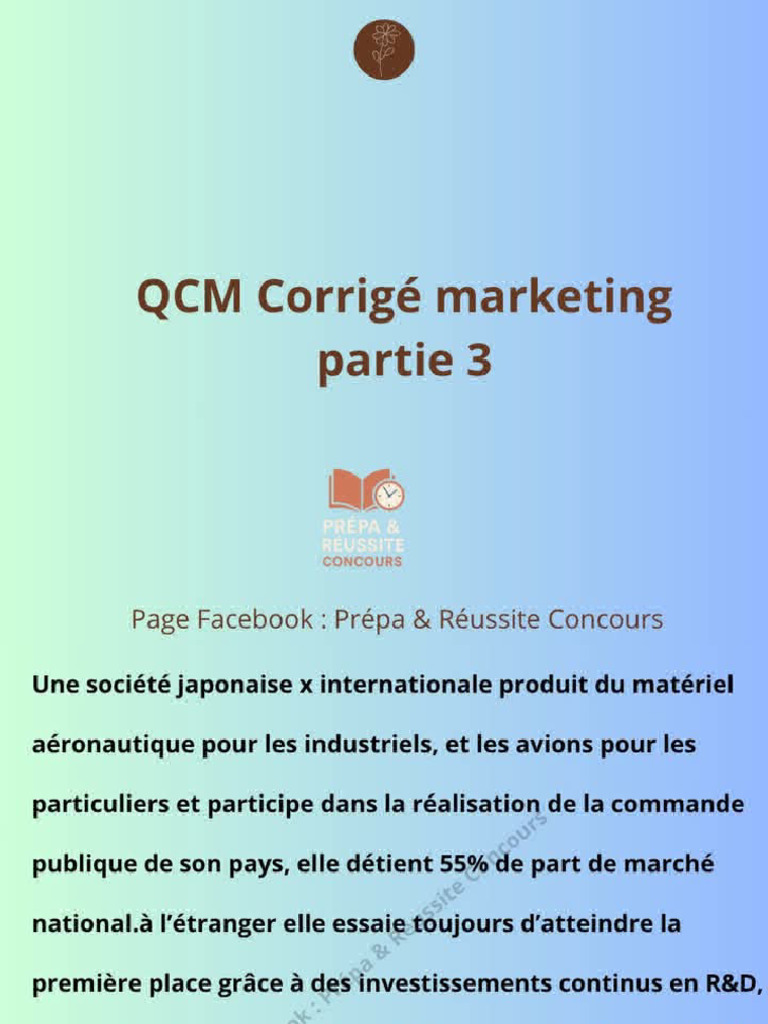 QCM Corriger Marketing | PDF