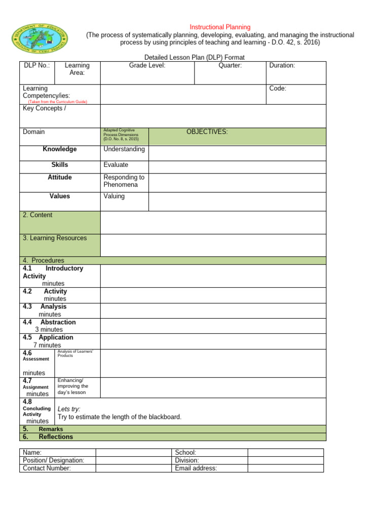 Lesson Plan Format | PDF