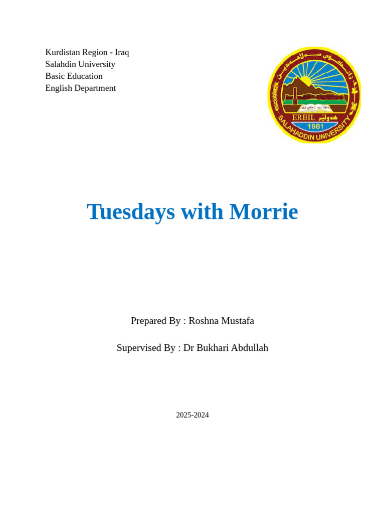 Tuesdays with Morrie: Life Lessons Explained | PDF