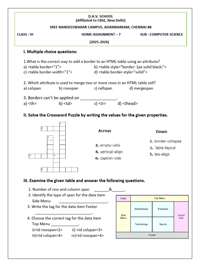 Class 6 CS Home Assignment 7 2025 2026 1762764023 | PDF