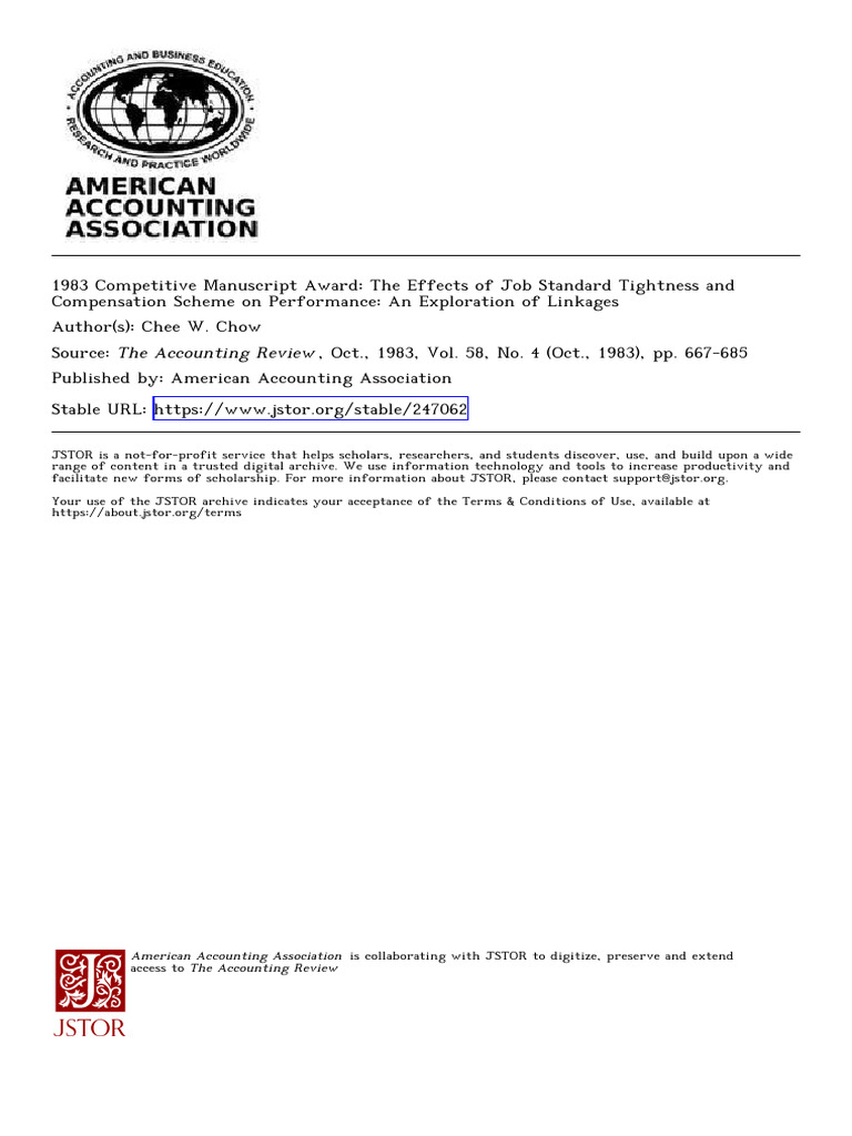 30.1 Chow-1983CompetitiveManuscript-1983 | PDF | Risk Aversion | Experiment