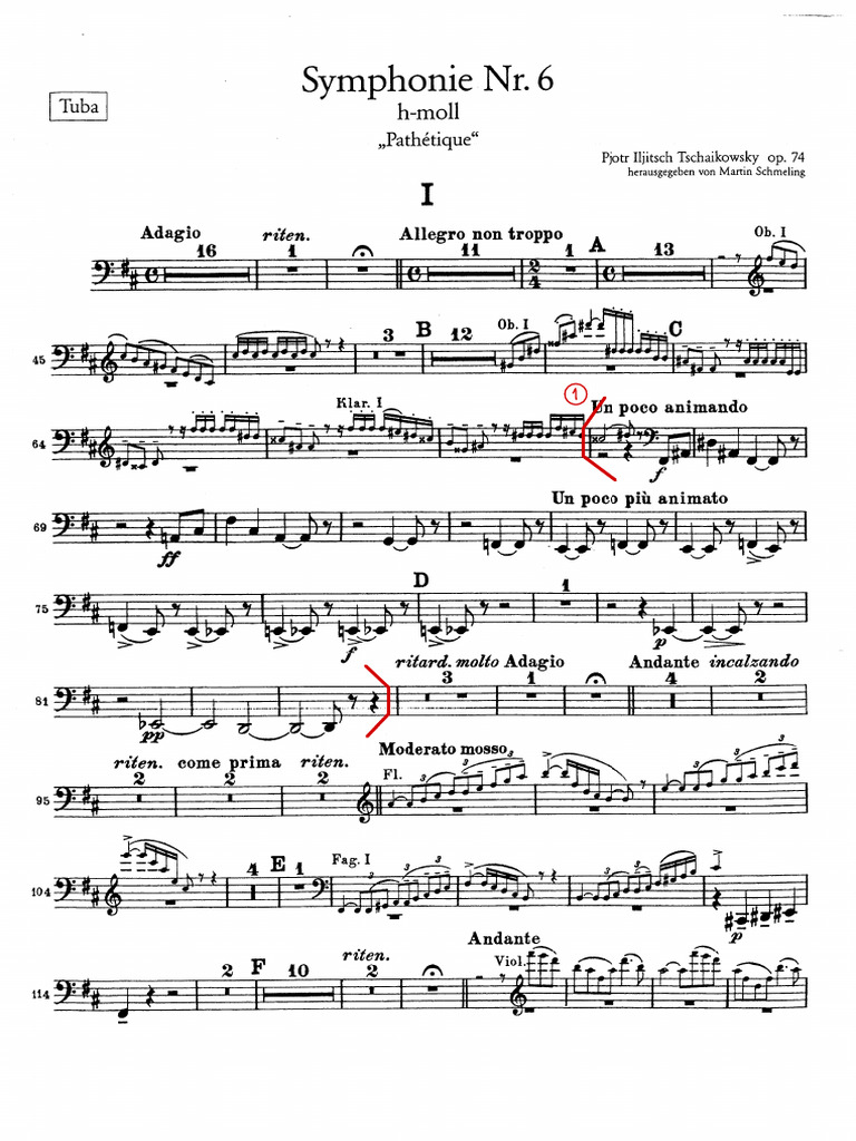 Tchaikovsky, Symphony 6 - Tuba | PDF