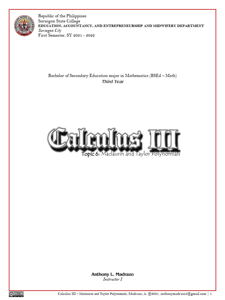 Maclaurin and Taylor Polynomials Guide | PDF | Polynomial | Function ...