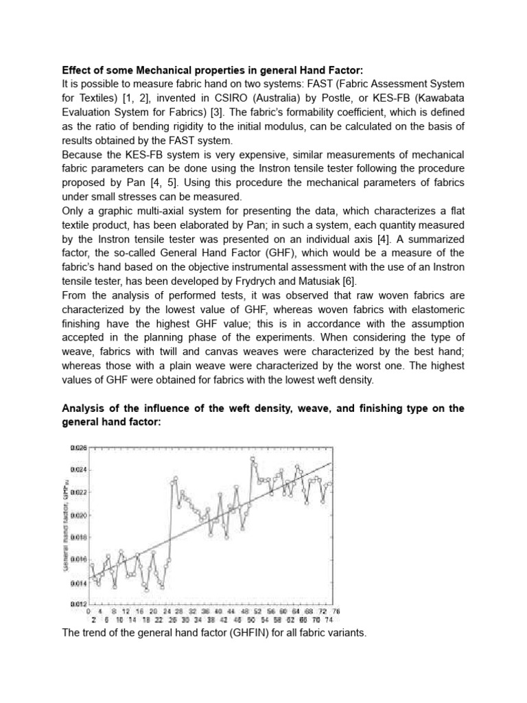 Effect of Some Mechanical Properties in General Hand Factor | PDF ...