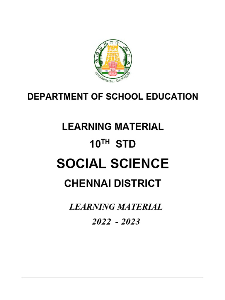 X STD Social Science Learning Material Final 1 | PDF | Taxes | World ...