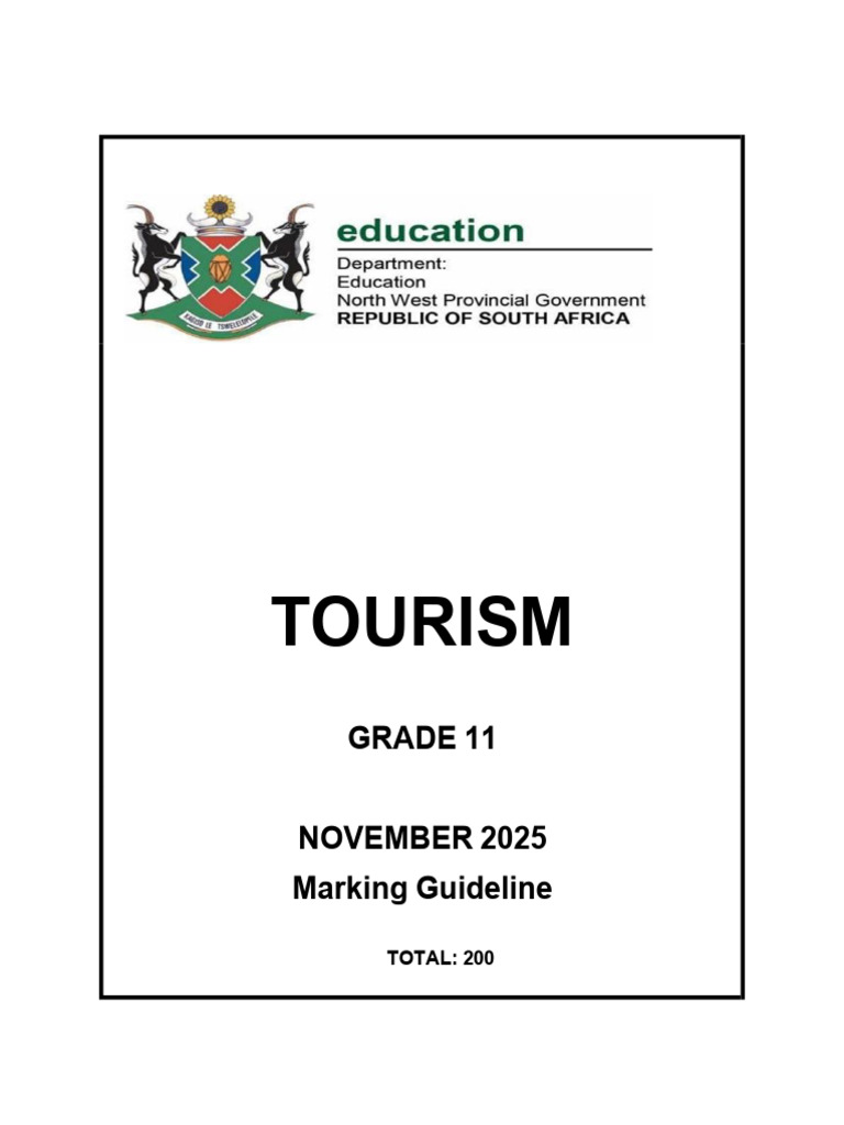 TOURISM GRADE11 MEMO-1 | PDF | Climate Change | Carbon Footprint