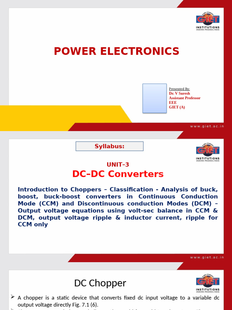 DC-DC Converters: Chopper Analysis | PDF | Power Electronics | Electric ...
