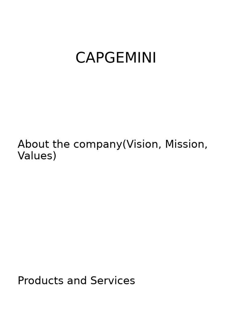 CAPGEMINI | PDF