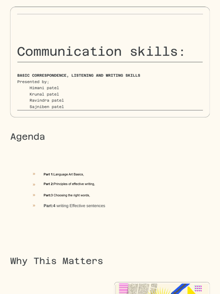 Unit3 Cs Basic Correspondence, Listening and Writing Skills by Himani ...