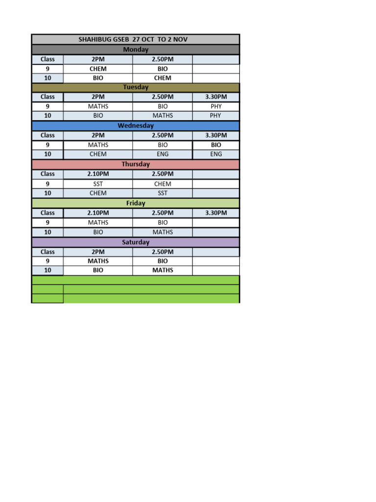 Gseb Time Table - 1765967 - 2025 - 10 - 26 - 15 - 50 | PDF
