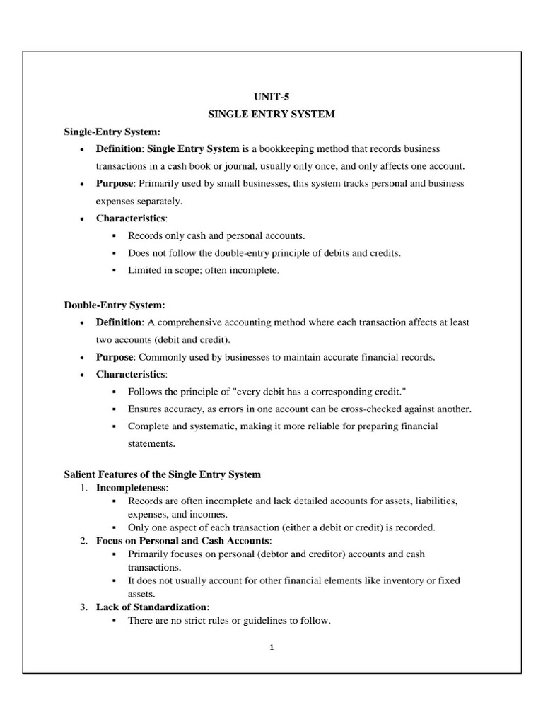Unit-5 Signle Entry System Theory and Solution | PDF