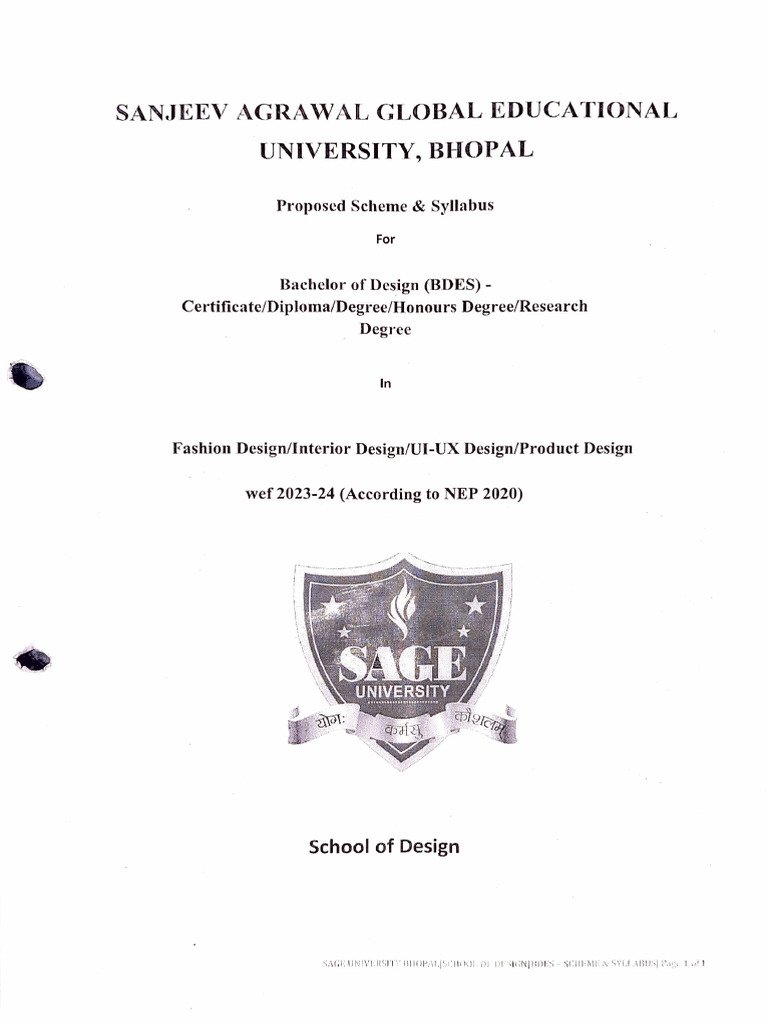 NEP-2020 BDES Schemes Syllabus | PDF