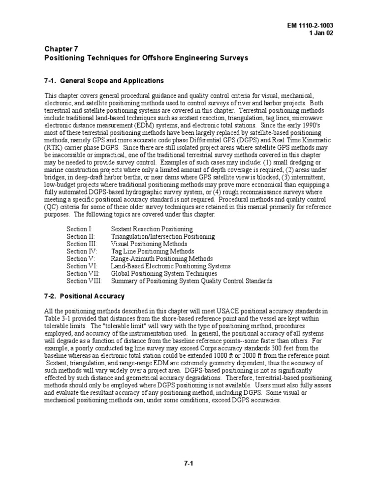 Positioning Techniques For Offshore Surveying | PDF | Surveying ...