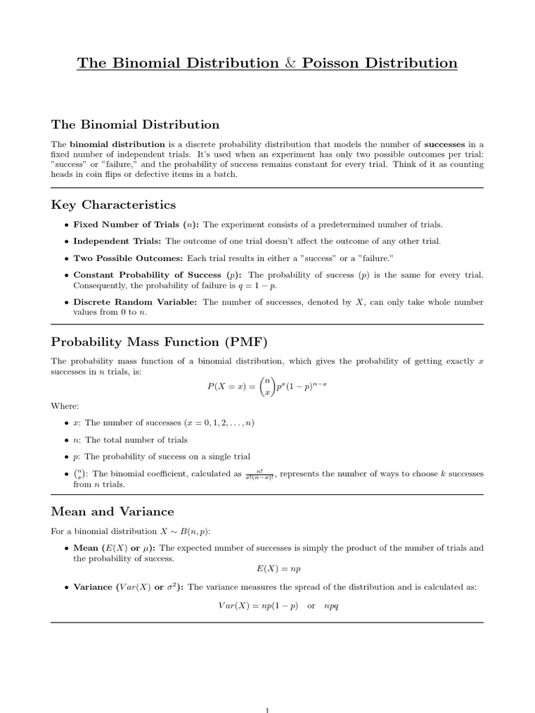 Binomial and Poisson - Distribution | PDF | Probability Distribution ...
