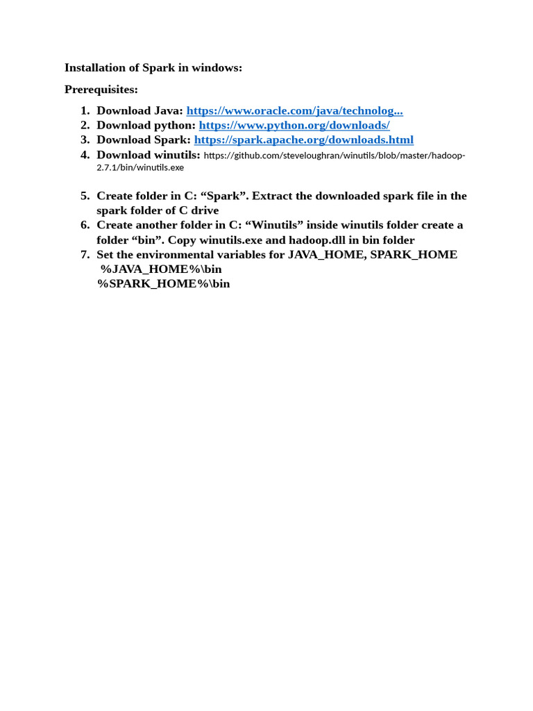 Install Spark on Windows: Step-by-Step Guide | PDF