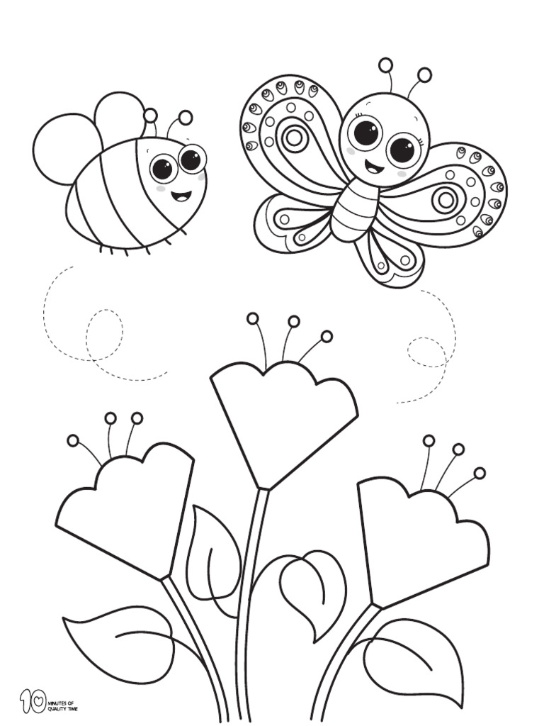 Spring Flowers Coloring Page | PDF