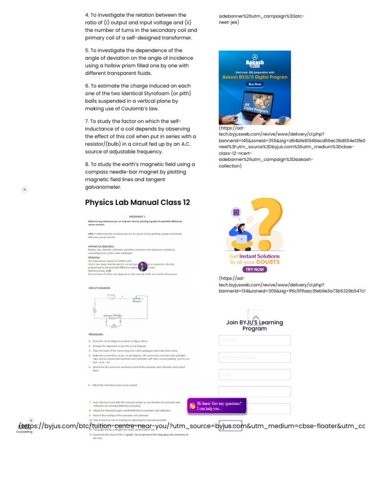 Physics Lab Manual Modified | PDF | Inductor | Transformer