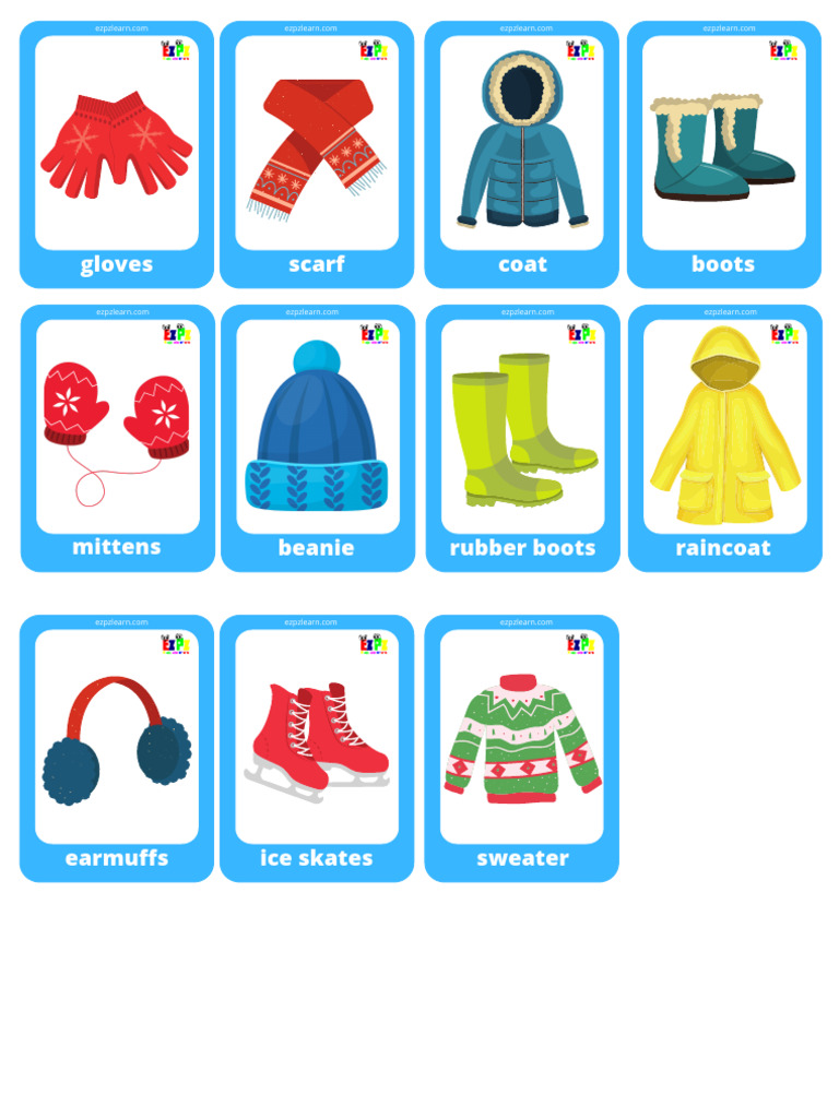 Clothes Winter Mini Cards | PDF