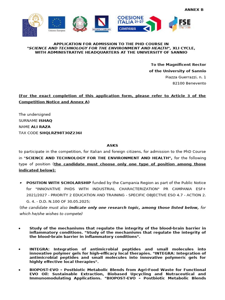 Application Form STAS 41 | PDF | Gastrointestinal Tract | Doctor Of ...
