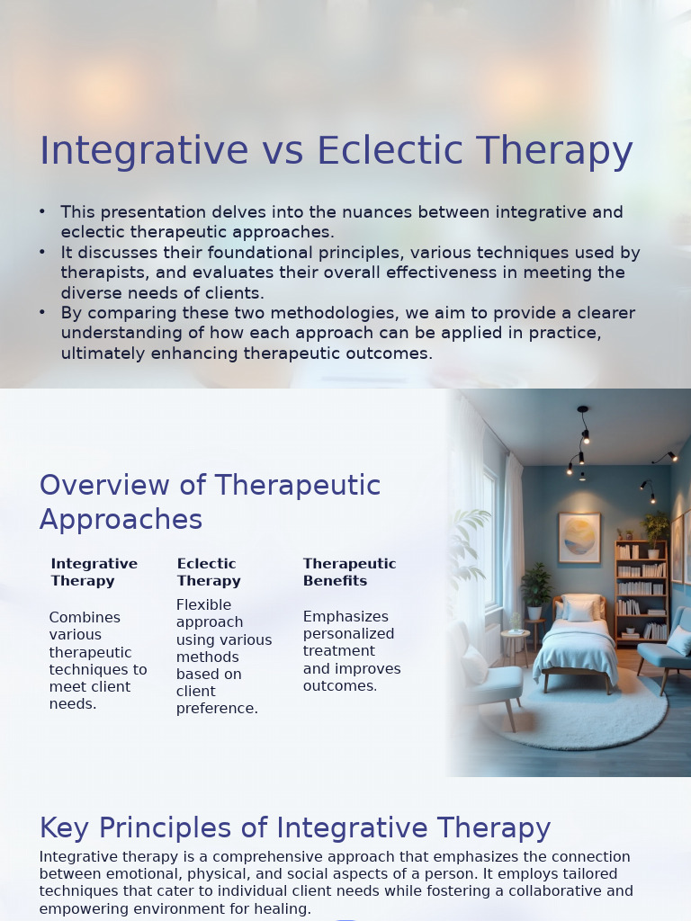 Integrative vs Eclectic Therapy Explained | PDF | Psychotherapy | Therapy
