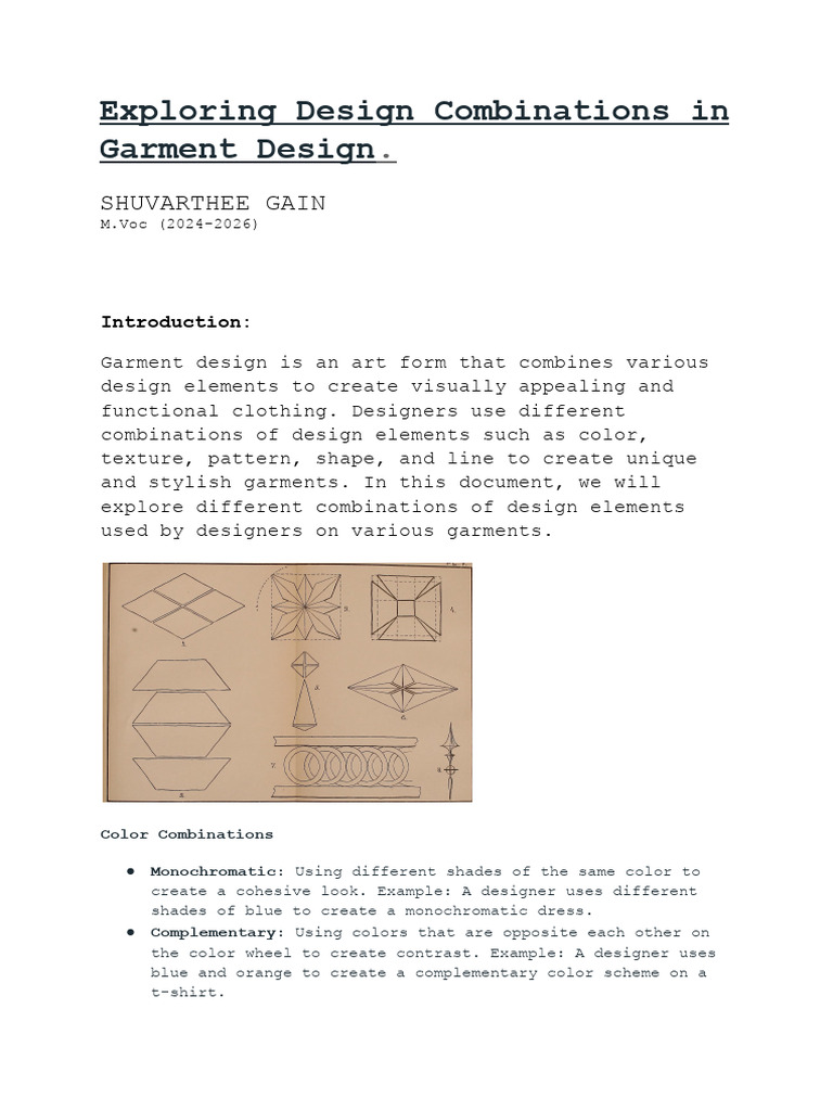 Design Element Combinations in Garments | PDF | Clothing | Shape