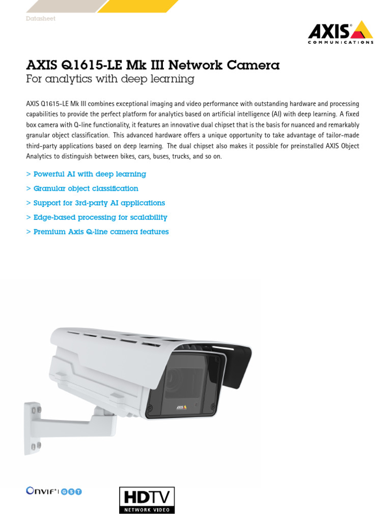AXIS Q1615-LE Mk III Camera Overview | PDF | Camera | Computer Data Storage