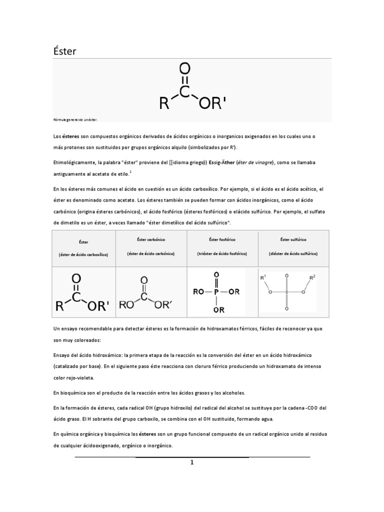 Éster | PDF | Ester | Química Orgánica