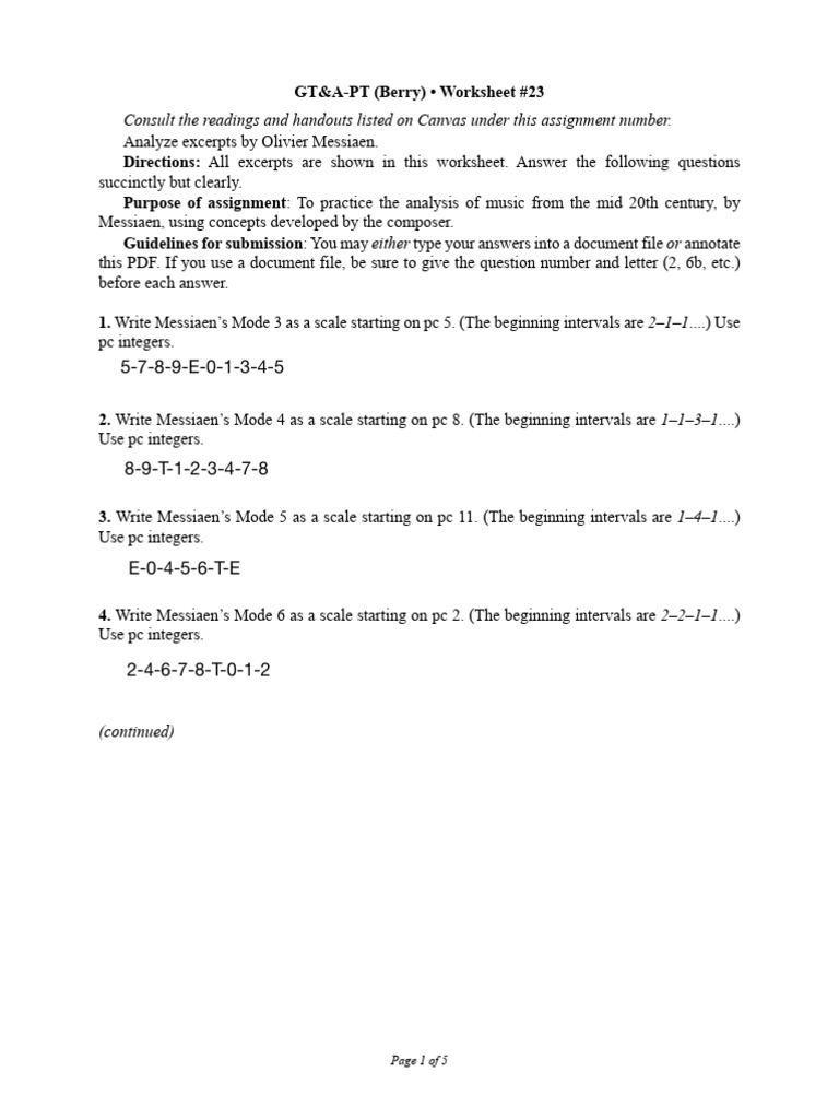 GT%26A PT Worksheet 23 | PDF | Chord (Music) | Musical Techniques